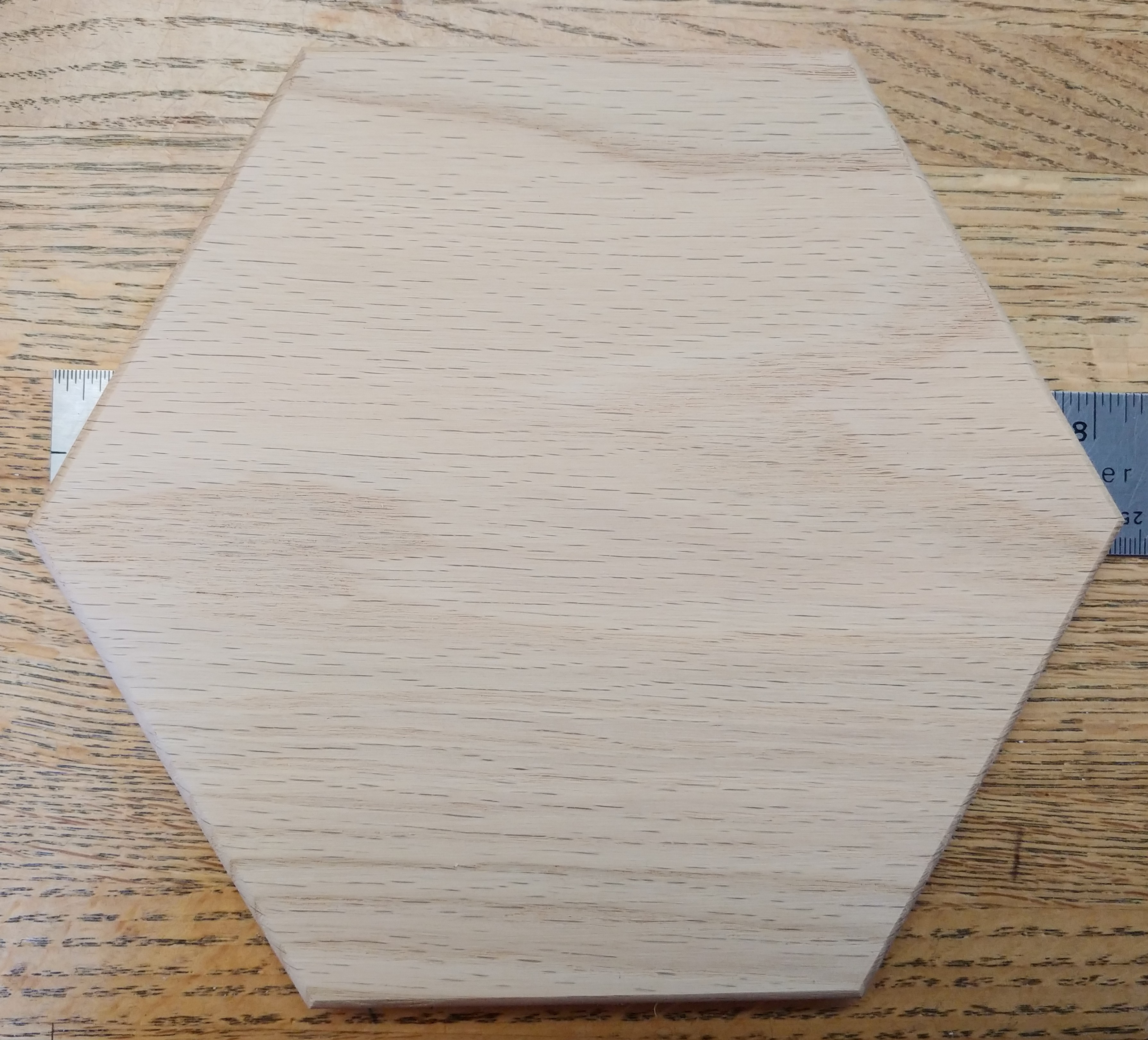 The Country Seat: Base Slotted Hexagonal 7" Oak